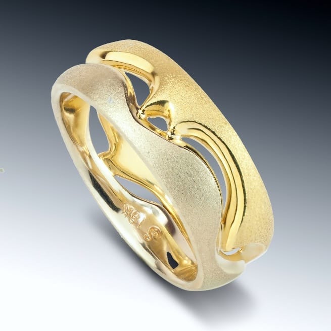 Mens Two Tone Wave Band | Skylight Jewelers | Custom Jewelry Design