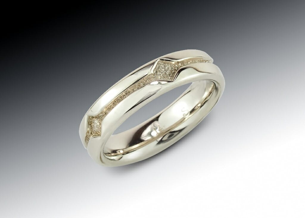 Concave Rhombus Carved Band | Skylight Jewelers | Custom Jewelry Design
