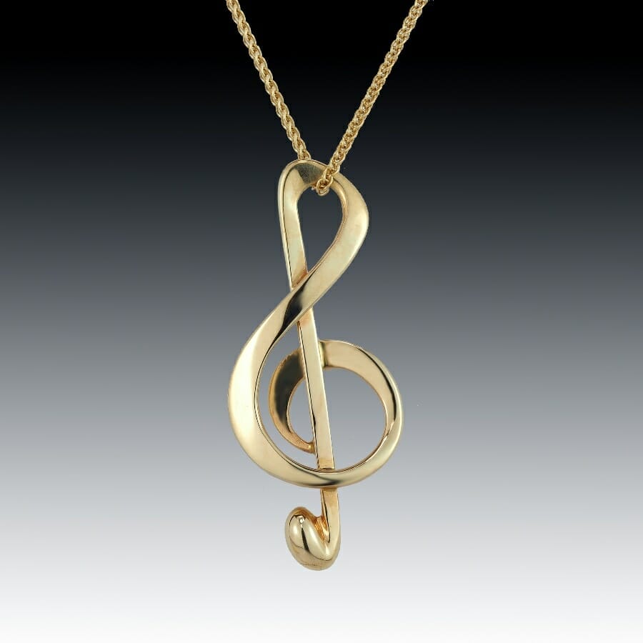 Gold Treble Clef Pendant | Skylight Jewelers | Custom Jewelry Design