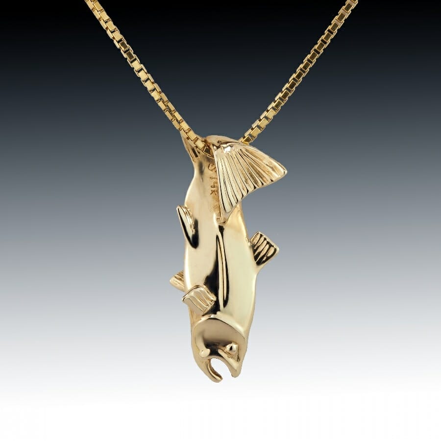 Gold Salmon Pendant | Skylight Jewelers | Custom Jewelry Design