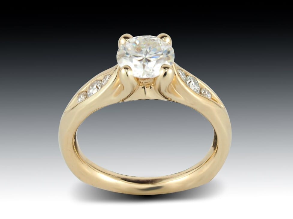 Yellow Gold Diamond Four Prong Ring | Skylight Jewelers