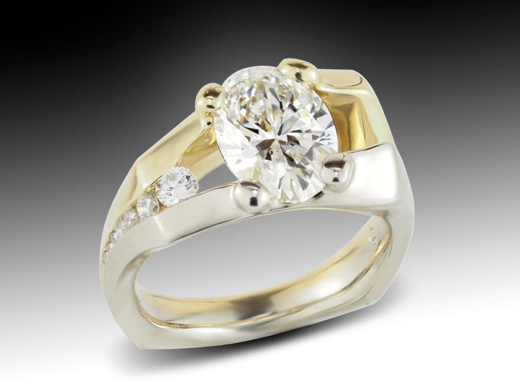 Yellow and White Split Diamond Ring | Skylight Jewelers